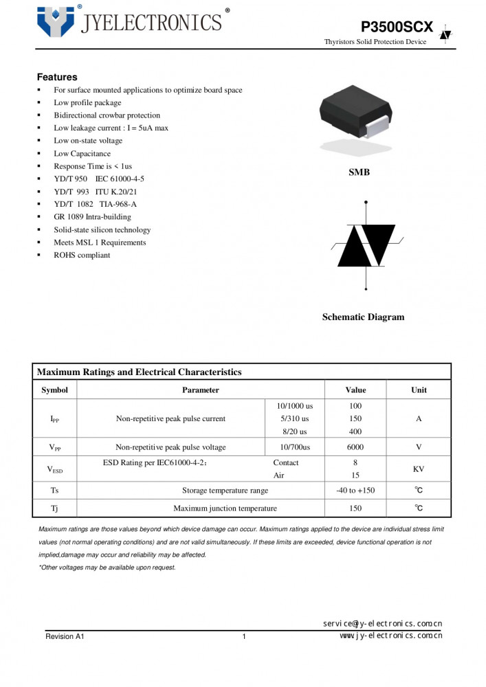 P3500SCX datasheet page 1