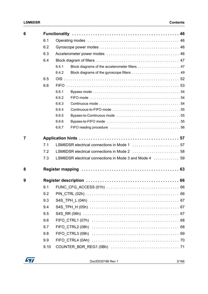 LSM6DSRTR datasheet page 3