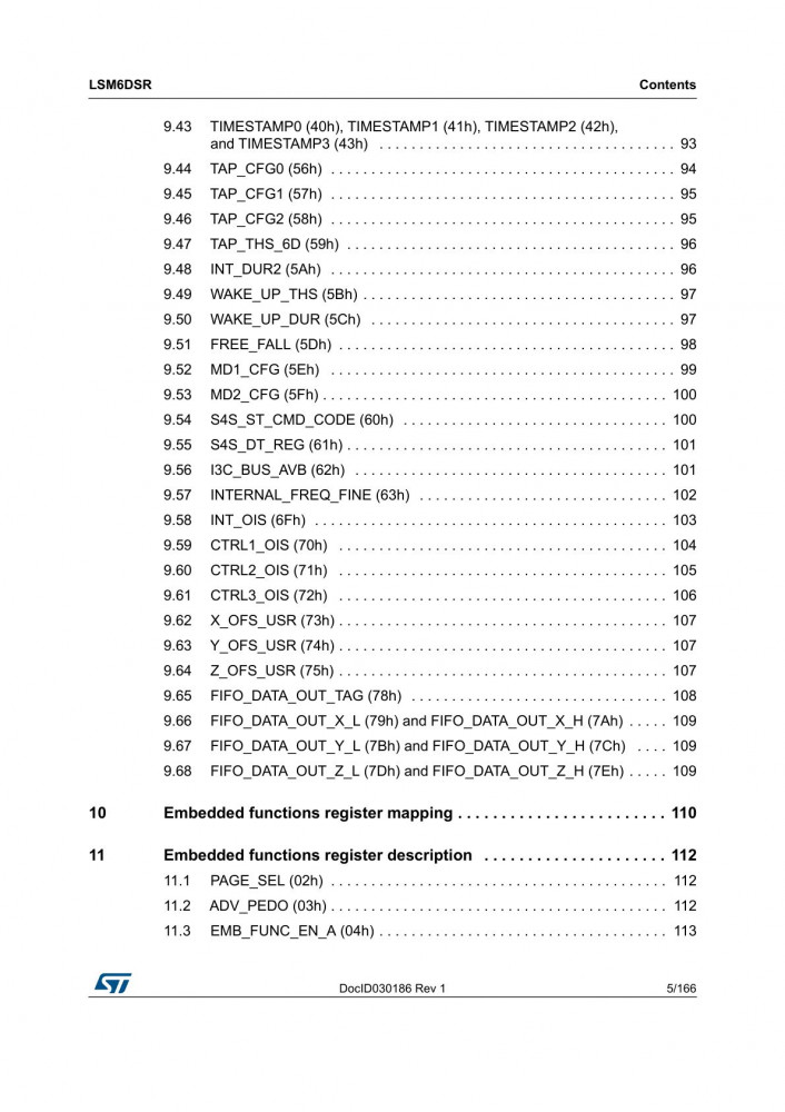 LSM6DSRTR datasheet page 5