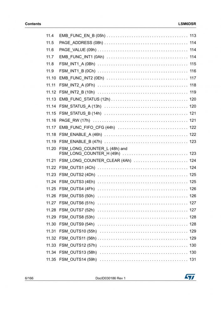 LSM6DSRTR datasheet page 6