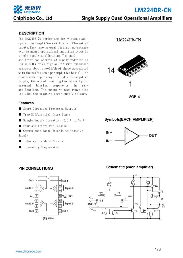 LM224DR-CN datasheet page 1