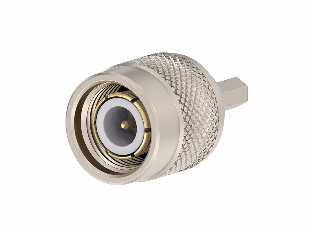 TNC Jack, Straight, Bulkhead, Crimp, RG-174, RG-188 and RG-316 Cable, Brass Body, Tri-Metal Plated, IP68, 50 Ohms