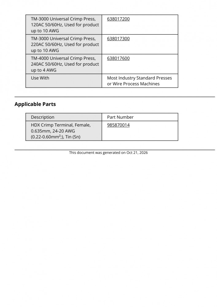 Technical document image for MOLEX 639016500, page 3
