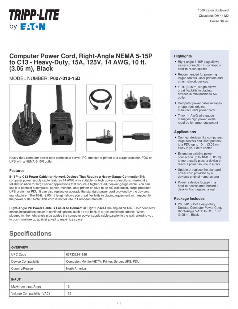 P007-010-15D technical document page 1