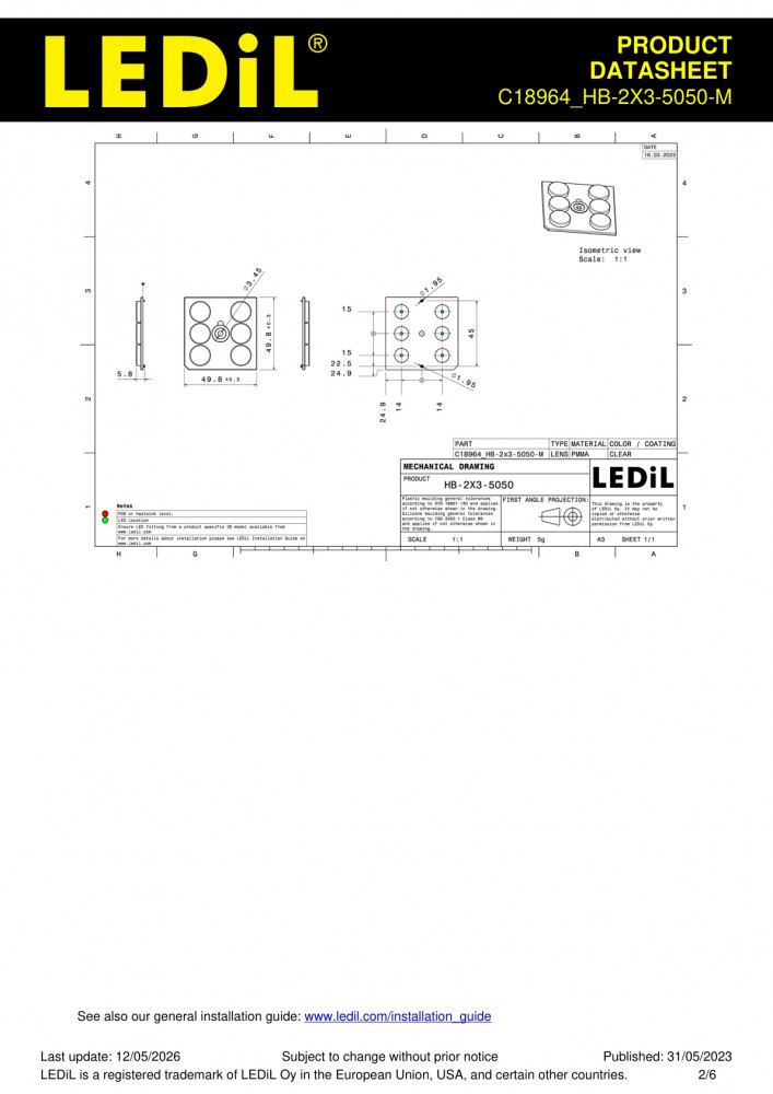 HB-2X3-5050-M technical document page 2