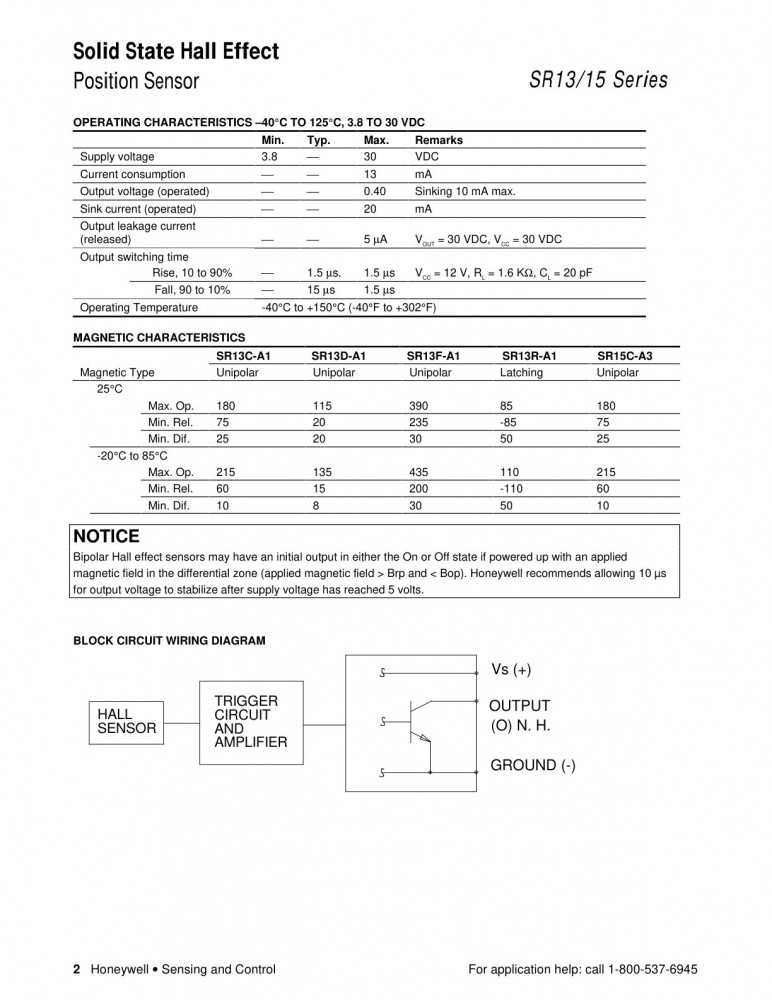 Honeywell SR13C-A1 document page 3