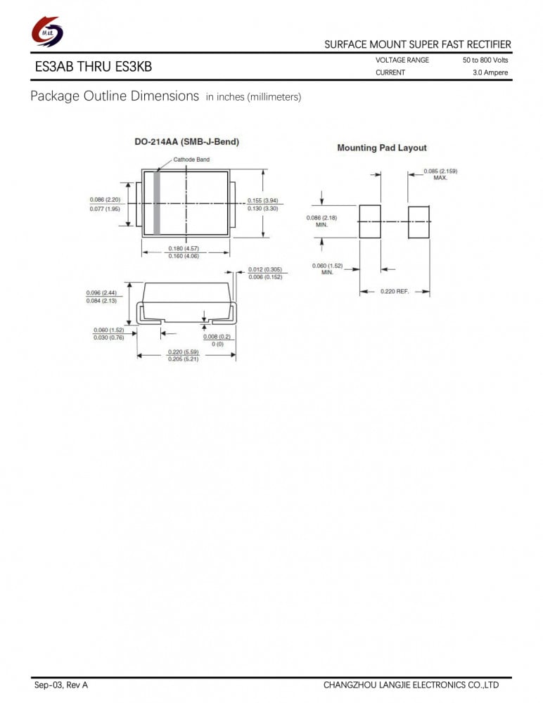 ES3K datasheet page 3