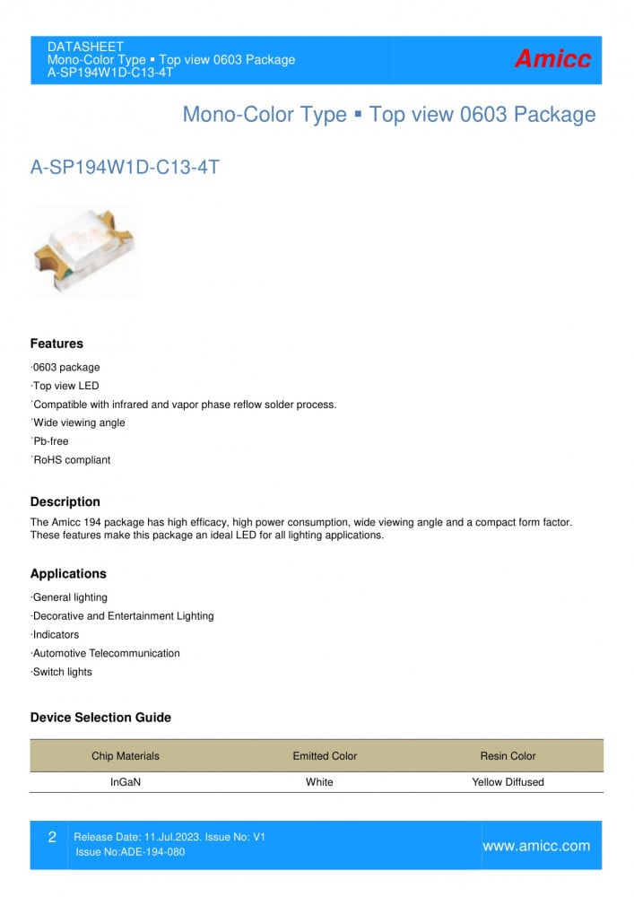 A-SP194W1D-C13-4T approval sheet page 2