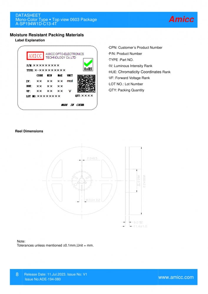 A-SP194W1D-C13-4T approval sheet page 8