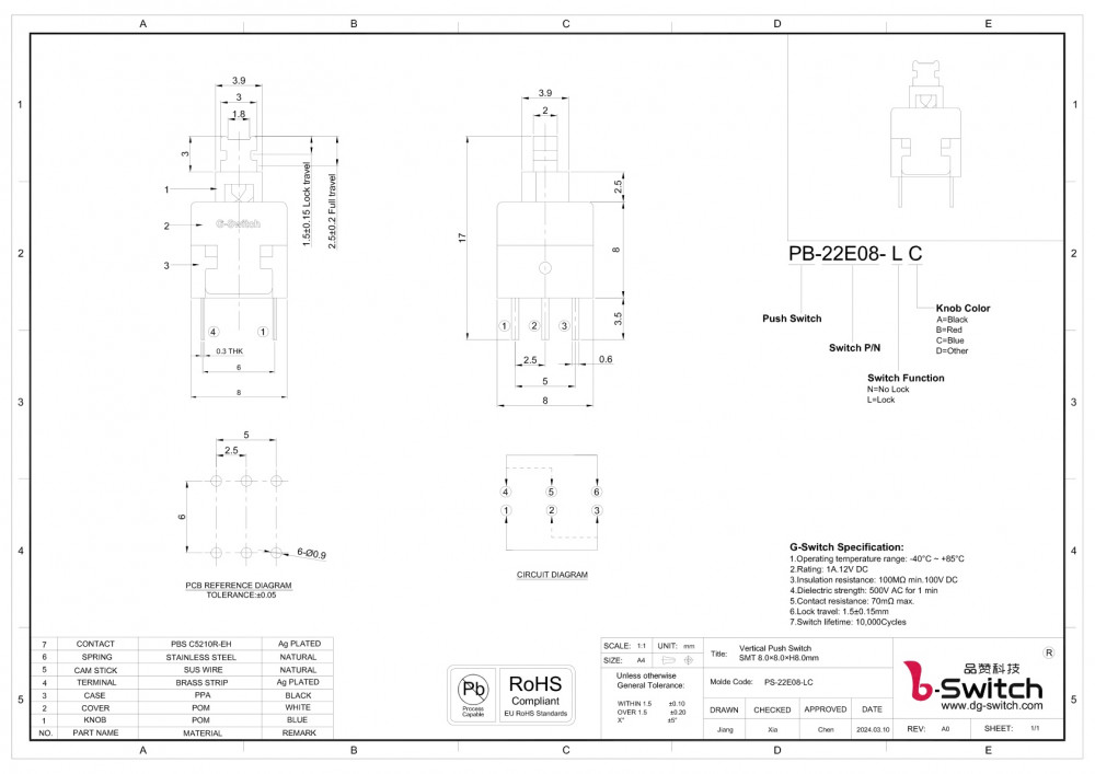 PB-22E08-LC technical document page