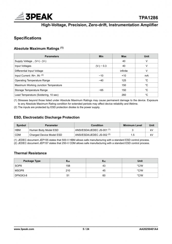 TPA1286 datasheet page 5