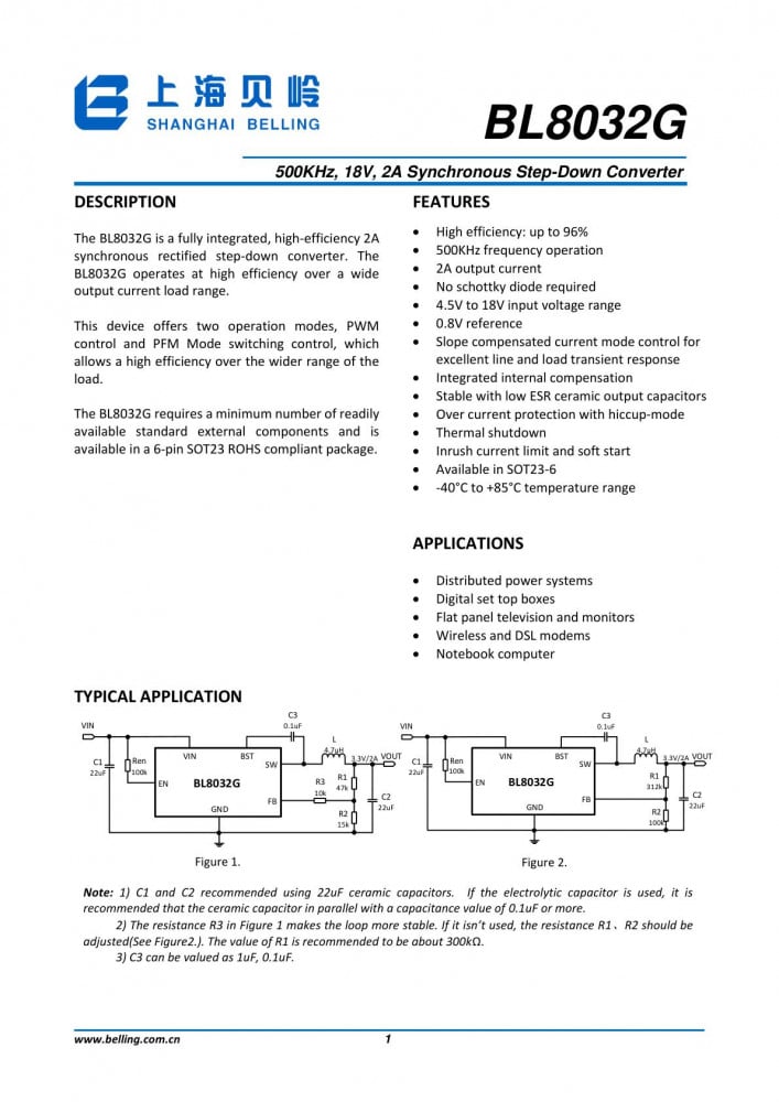 BL8032GCB6TR datasheet page 1