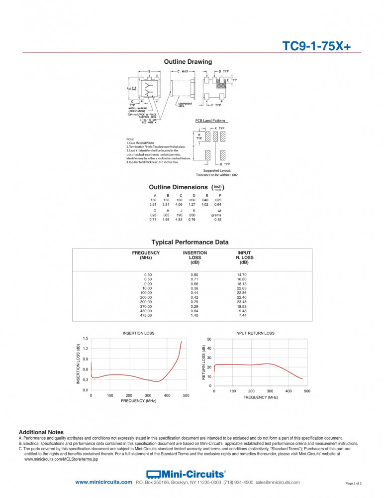 TC9-1-75X+ specification page 2