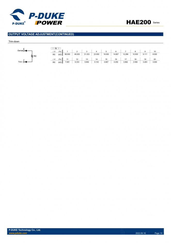 Supplied product document page 10