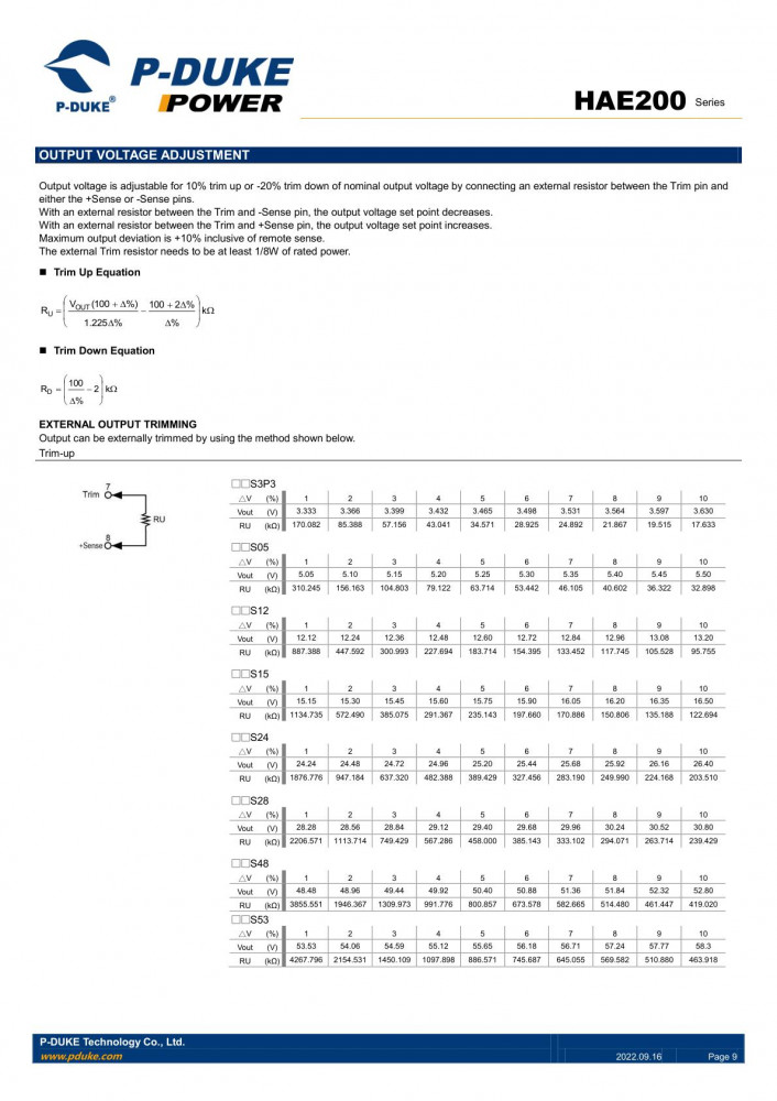 Supplied product document page 9