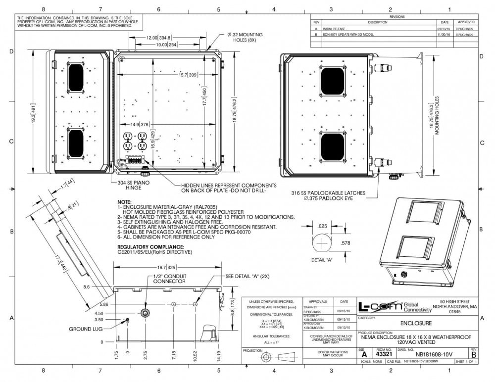 L-com NB181608-10V technical document page