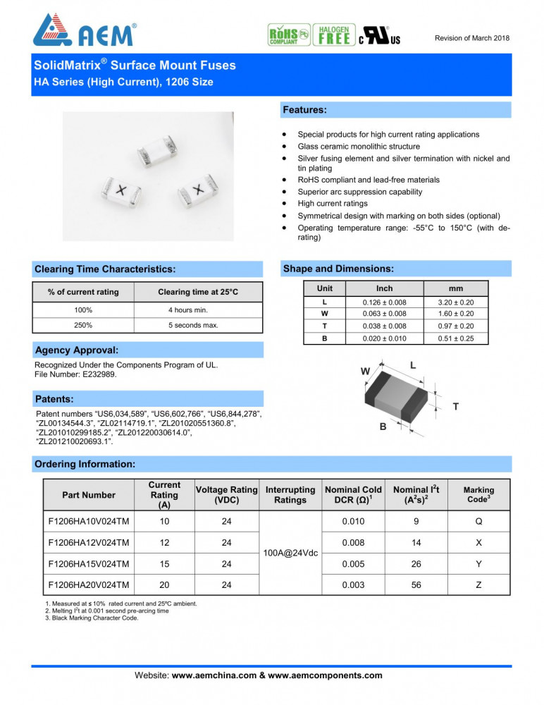 AEM SolidMatrix HA Series datasheet page 1