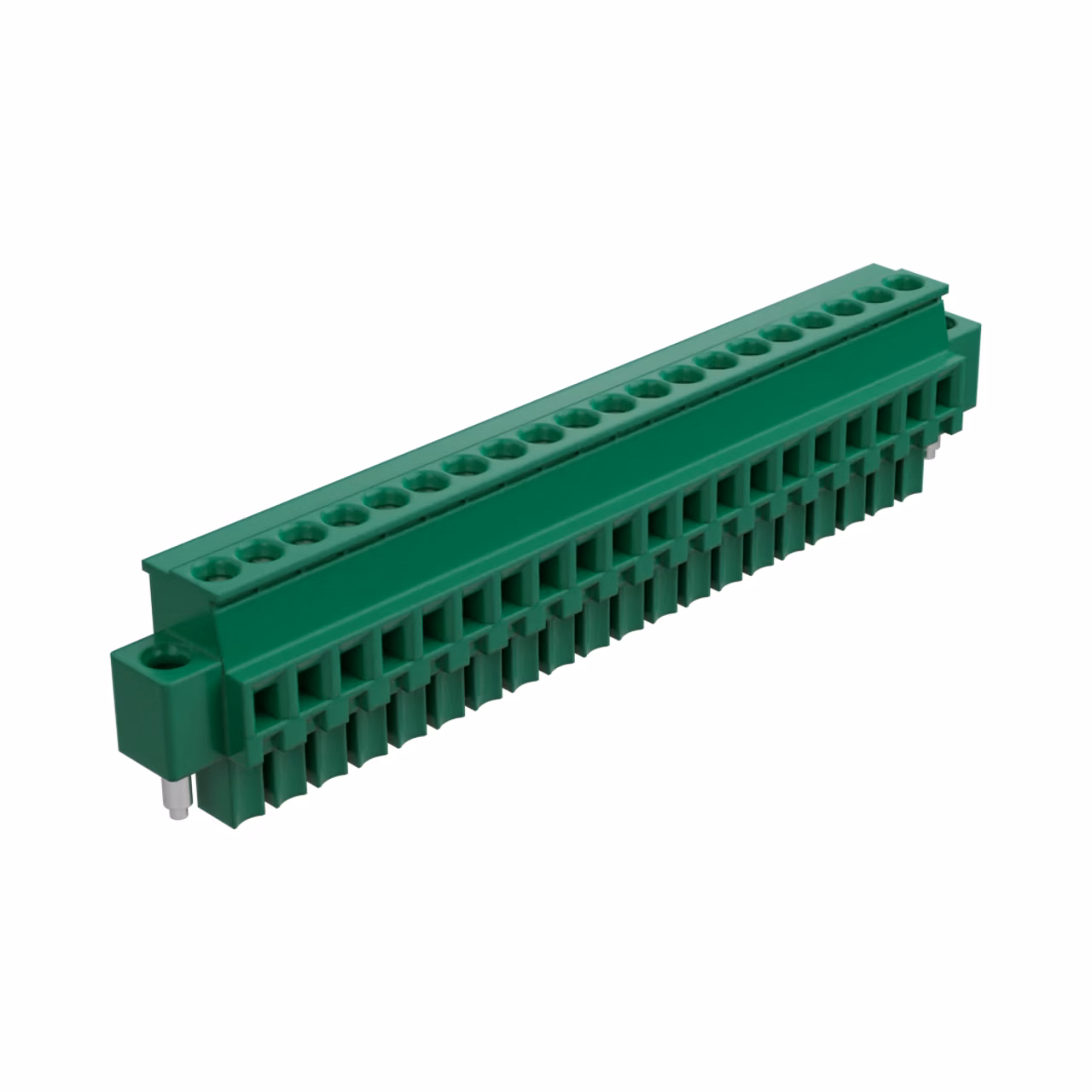 3.81mm Pitch Eurostyle Vertical Plug, with Retention Screws and Reverse Imprinting, Rear Wire Entry, Green Housing, 20 Circuits for sale
