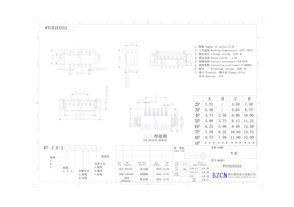 WTC02A05BB specification page 2