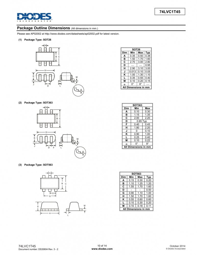 74LVC1T45W6-7 datasheet page 10
