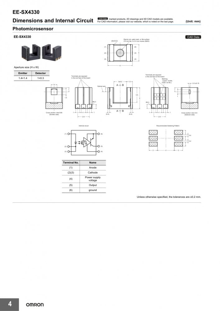 OMRON EE-SX4330-1 datasheet page 4
