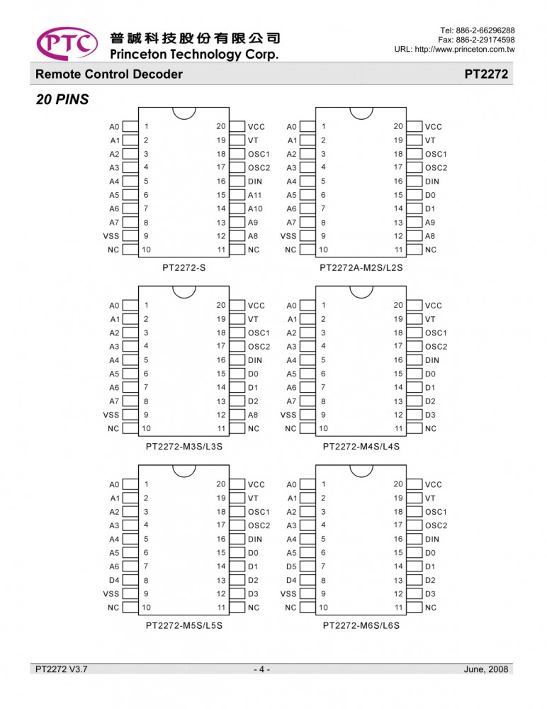 PT2272 datasheet page 4