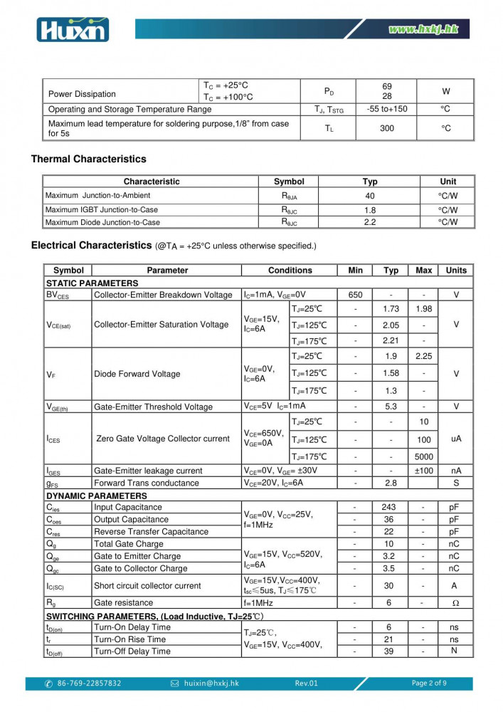 H6B65M datasheet page 2