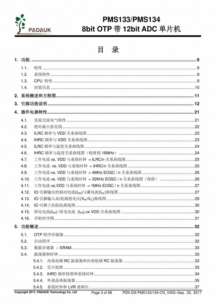 PMS134-S16A datasheet page 3