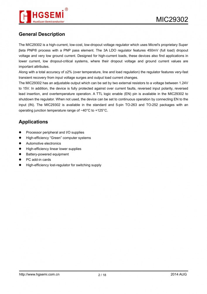 MIC29302S/TR datasheet page 2