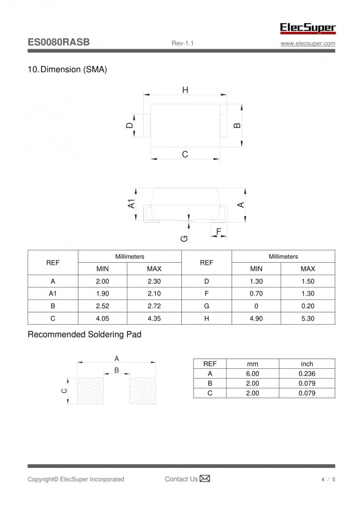 ES0080RASB datasheet page 4