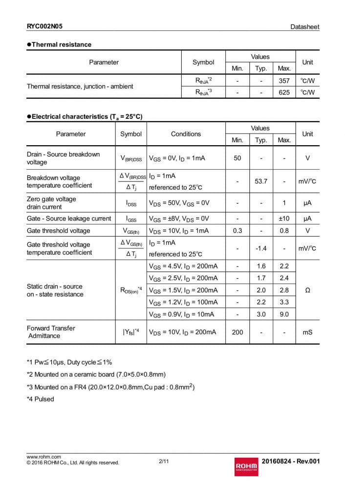 RYC002N05T316 datasheet page 2