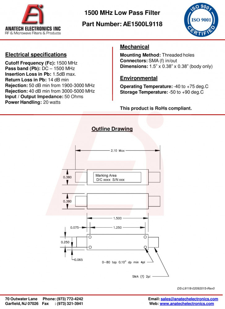 AE1500L9118 outline drawing