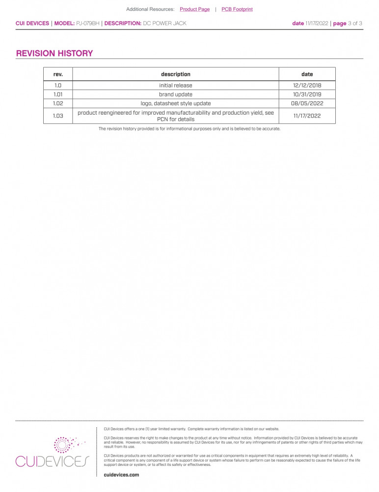 PJ-079BH technical document page 3