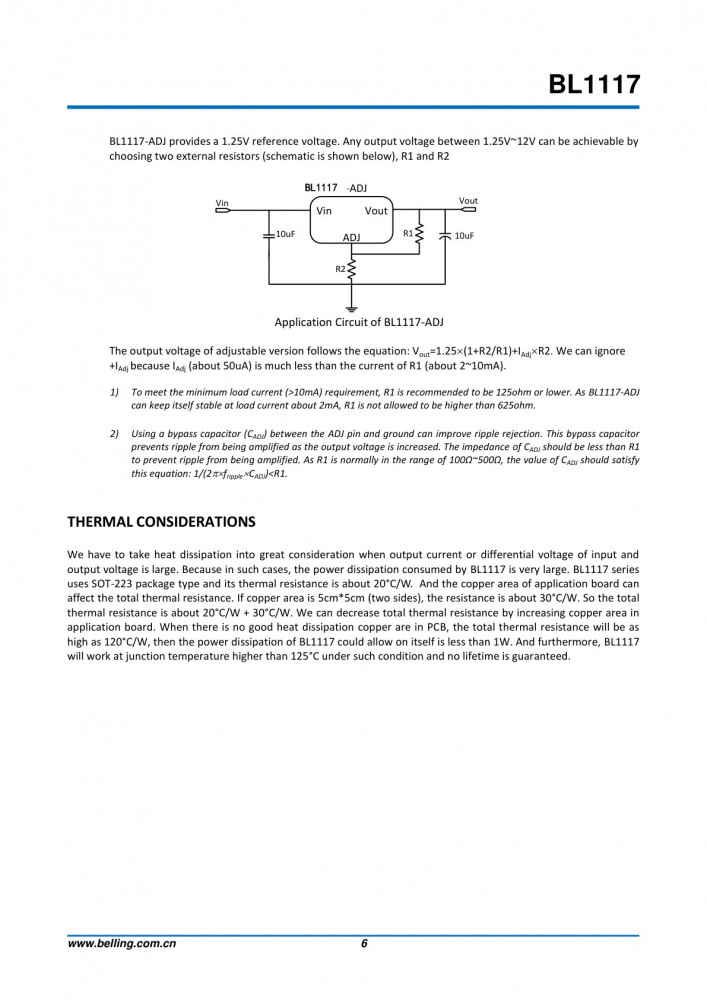 BL1117 datasheet page 6