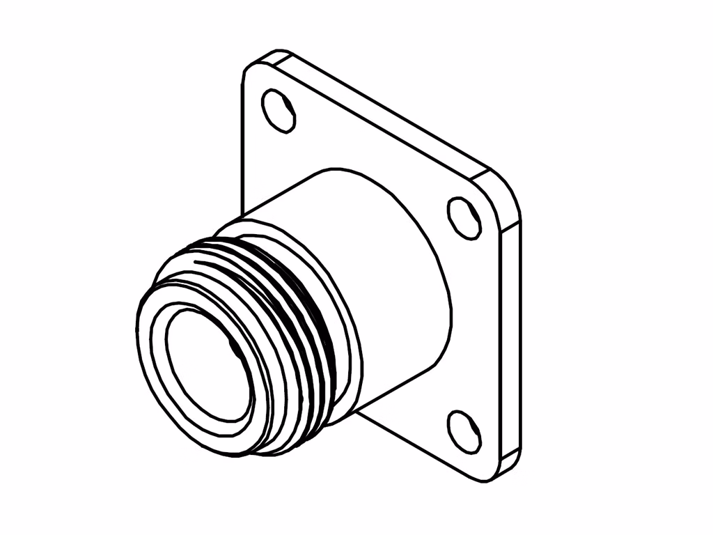 BNC Jack, Straight, Bulkhead Receptacle, Solder Cup Contact, Brass Body, Nickel (Ni) Plated, with Ground Lug, 50 Ohms