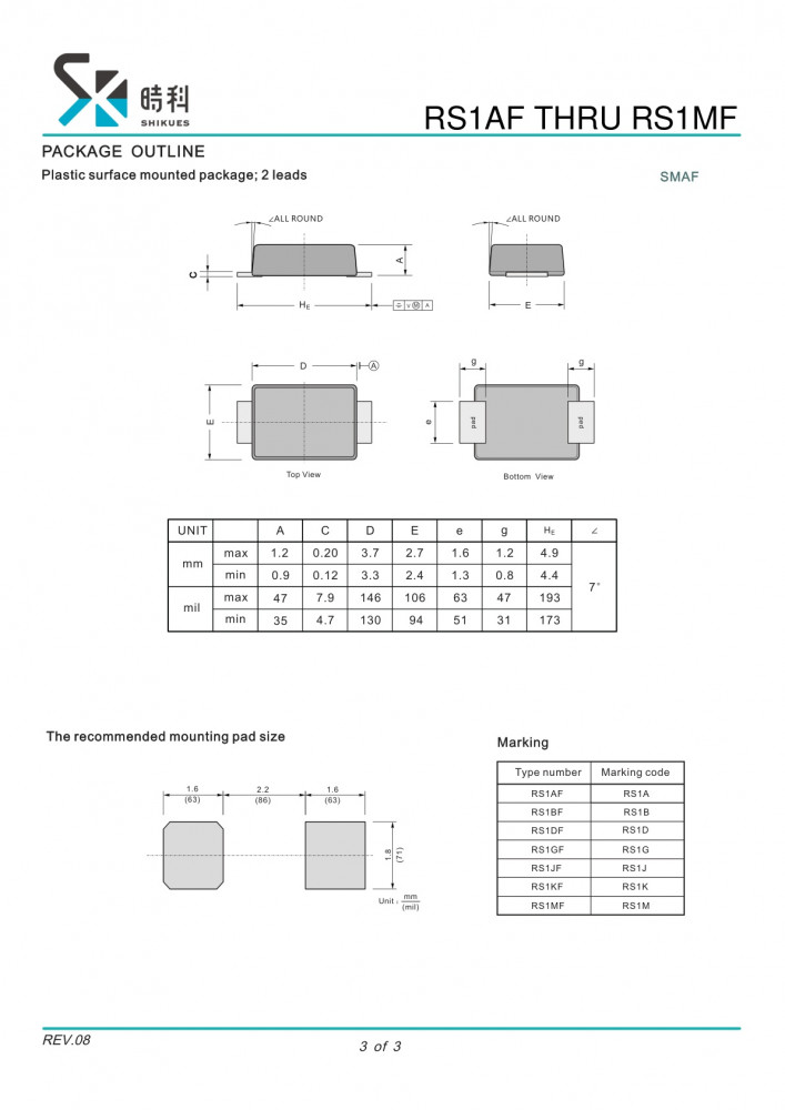 RS1MF datasheet page 3