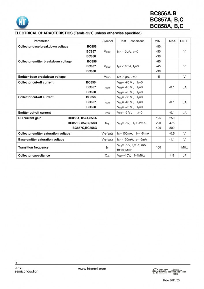 BC857 datasheet page 2