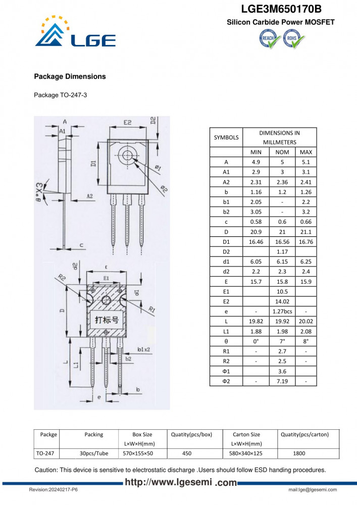 LGE3M650170B datasheet page 6