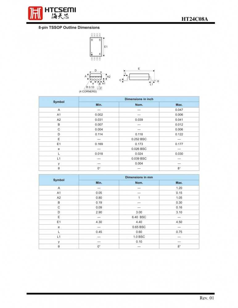 HT24C08ARZ datasheet page 10