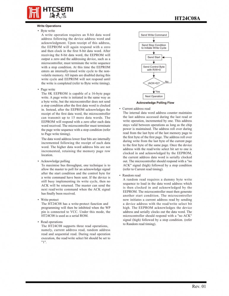 HT24C08ARZ datasheet page 5