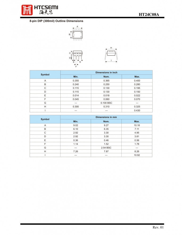 HT24C08ARZ datasheet page 8