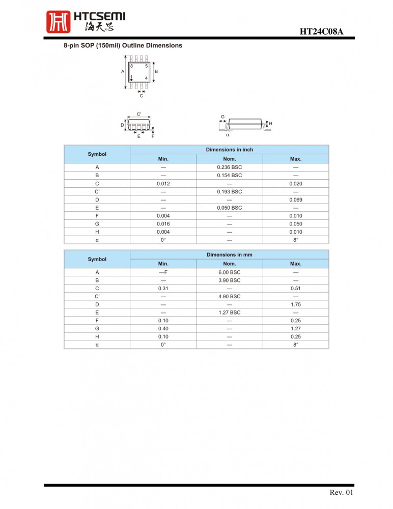 HT24C08ARZ datasheet page 9