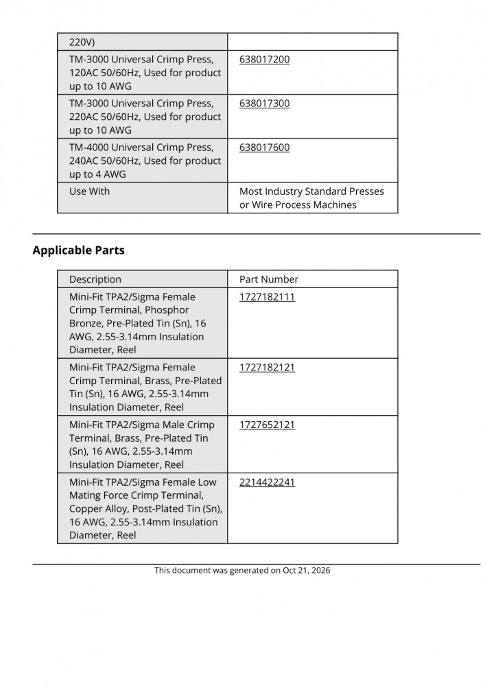 Tooling document page 3 for MOLEX 639036600