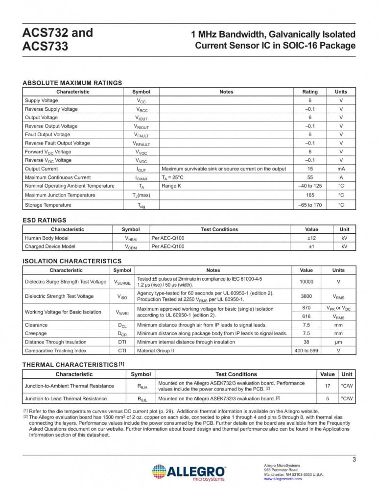 ACS733 datasheet page 3