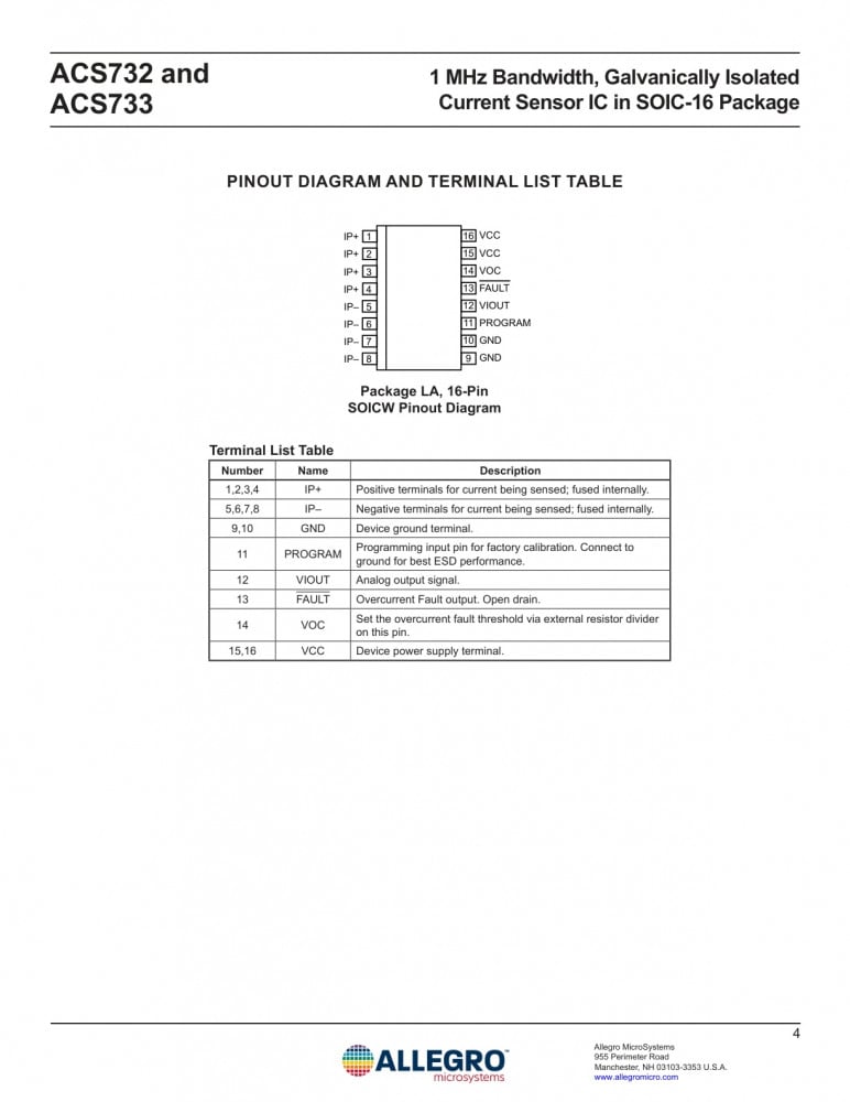 ACS733 datasheet page 4
