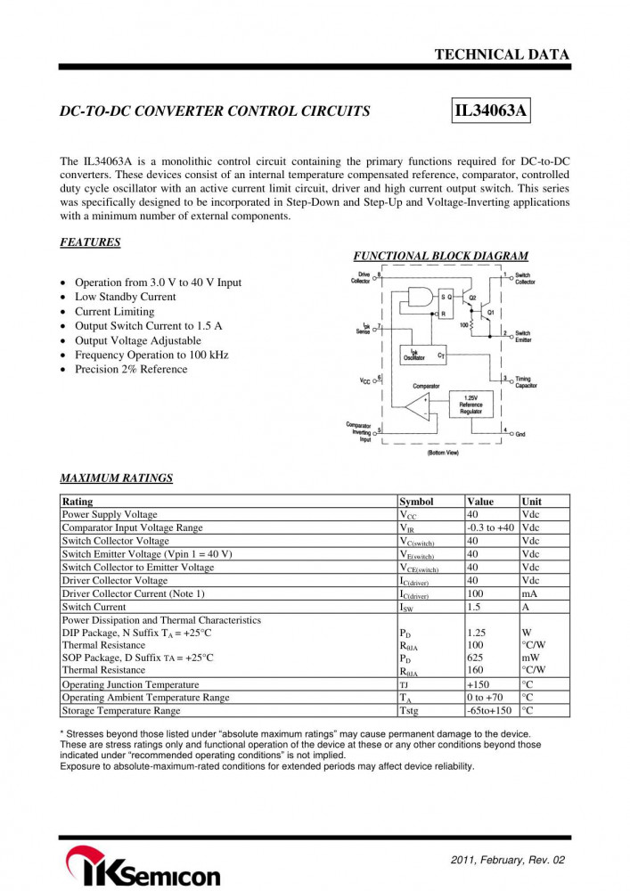 IL34063ADT datasheet page 1
