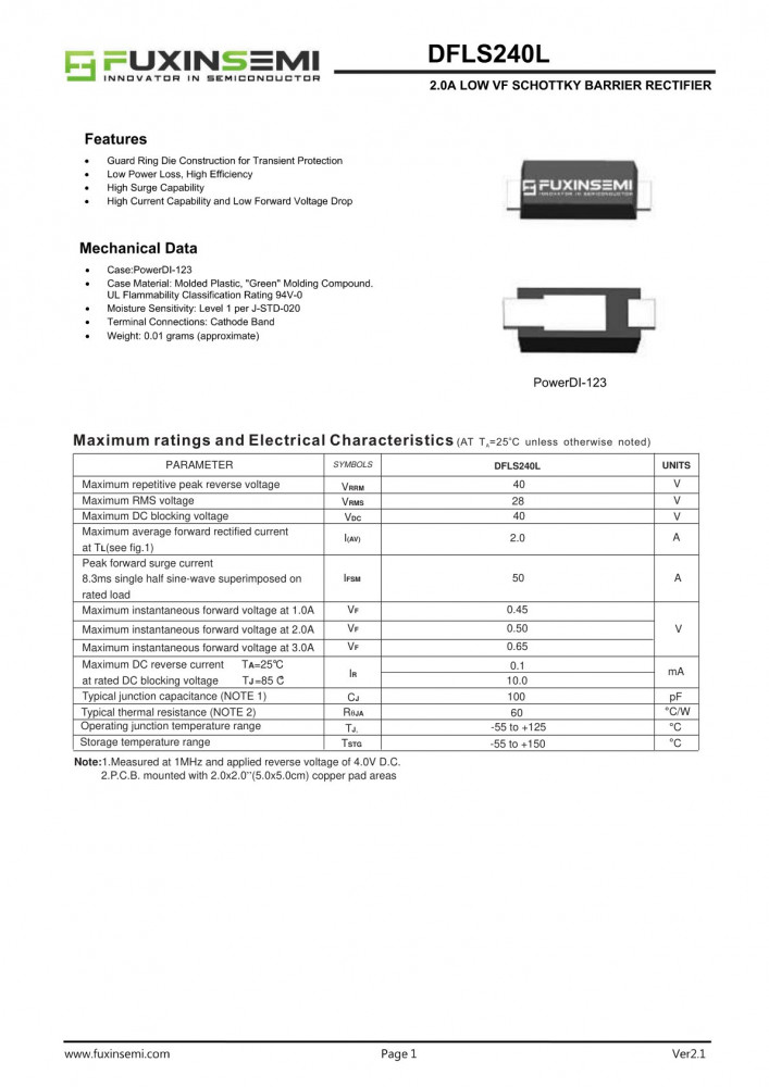 DFLS240L datasheet page 1