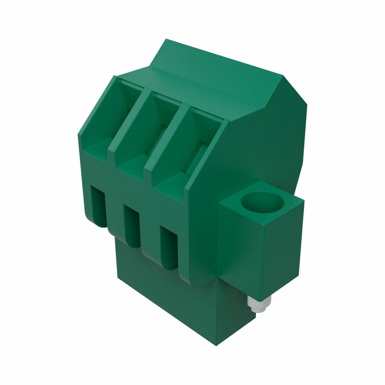 5.08mm Pitch Eurostyle 45° Wire Entry Plug, with Mounting Ends, 3 Circuits, Green for sale