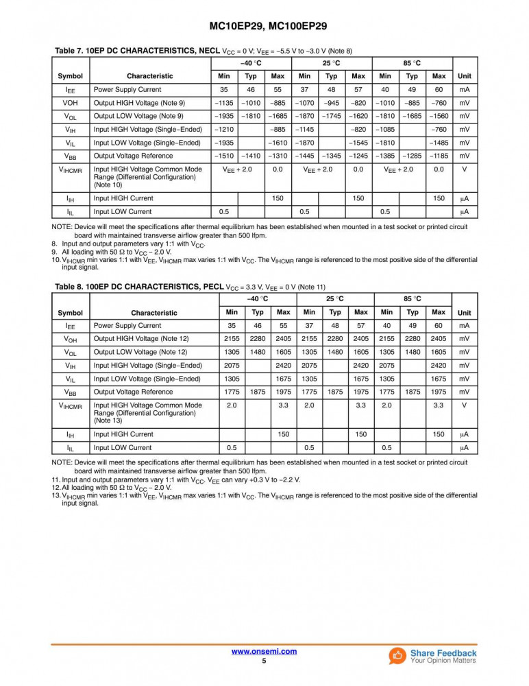 MC100EP29 datasheet page 5