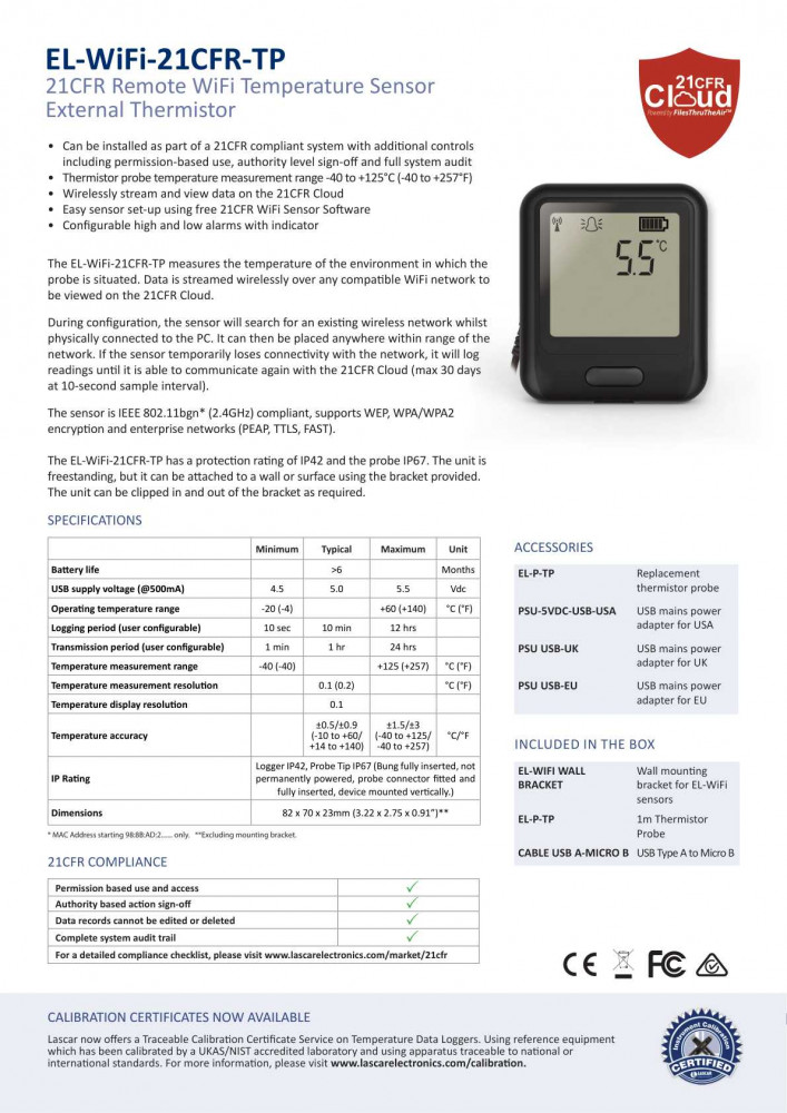EL-WiFi-21CFR-TP technical document page 1